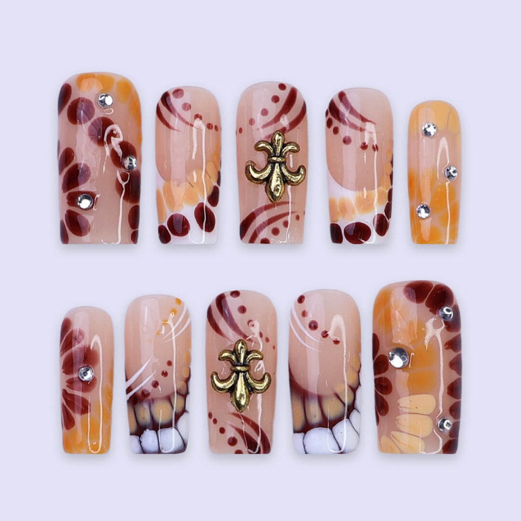 Amber Fleur | Handmade Press On Nails by lilynailsart.co – LILY NAILS ART