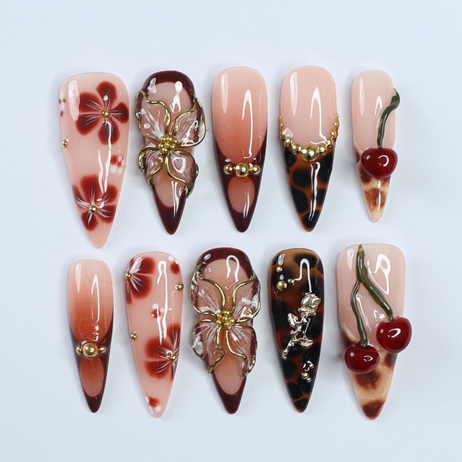 Scarlet Reverie | Handmade Press On Nails by lilynailsart.co – LILY ...